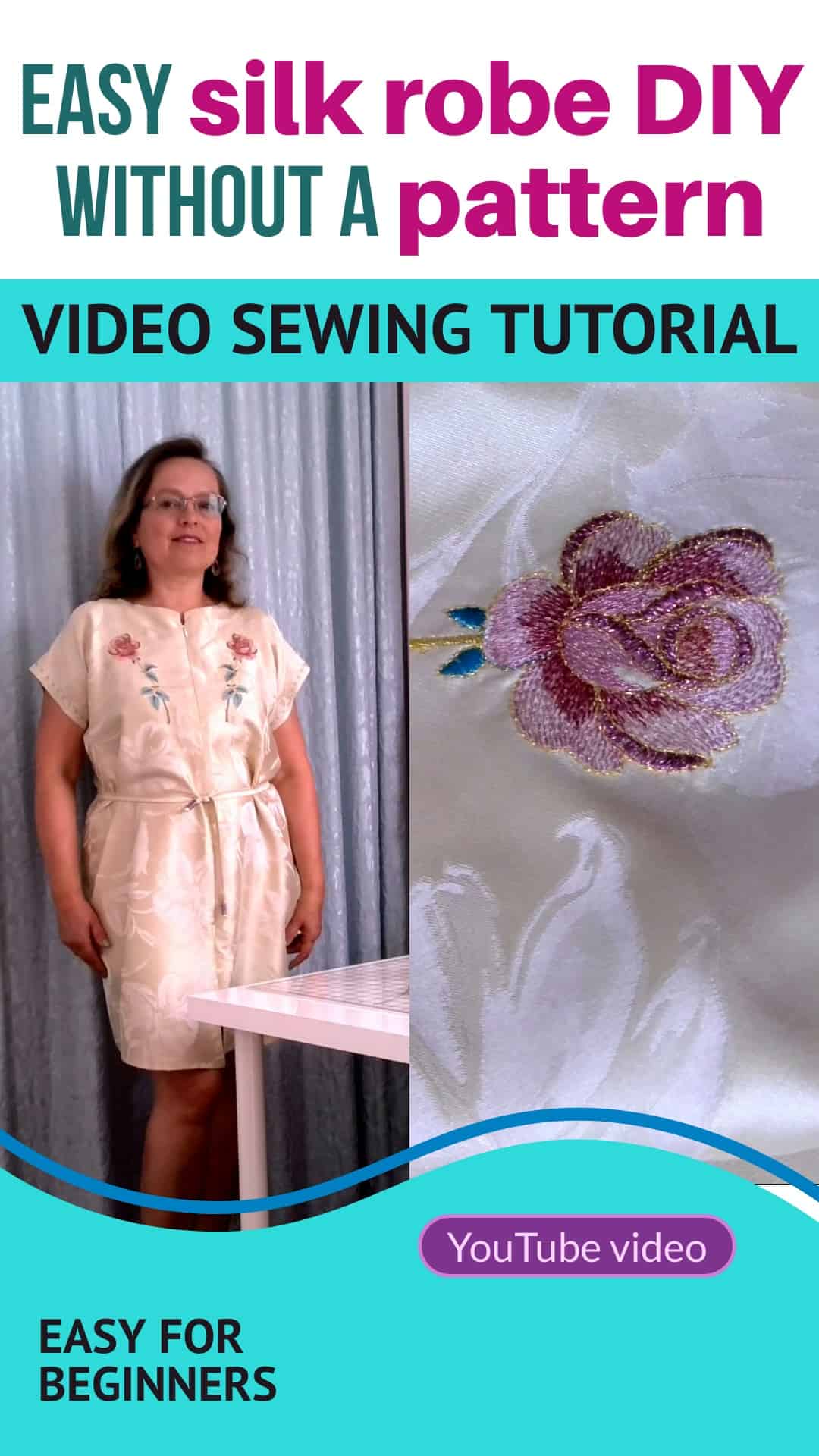 How to make a robe without a pattern from silk fabric / video sewing ...