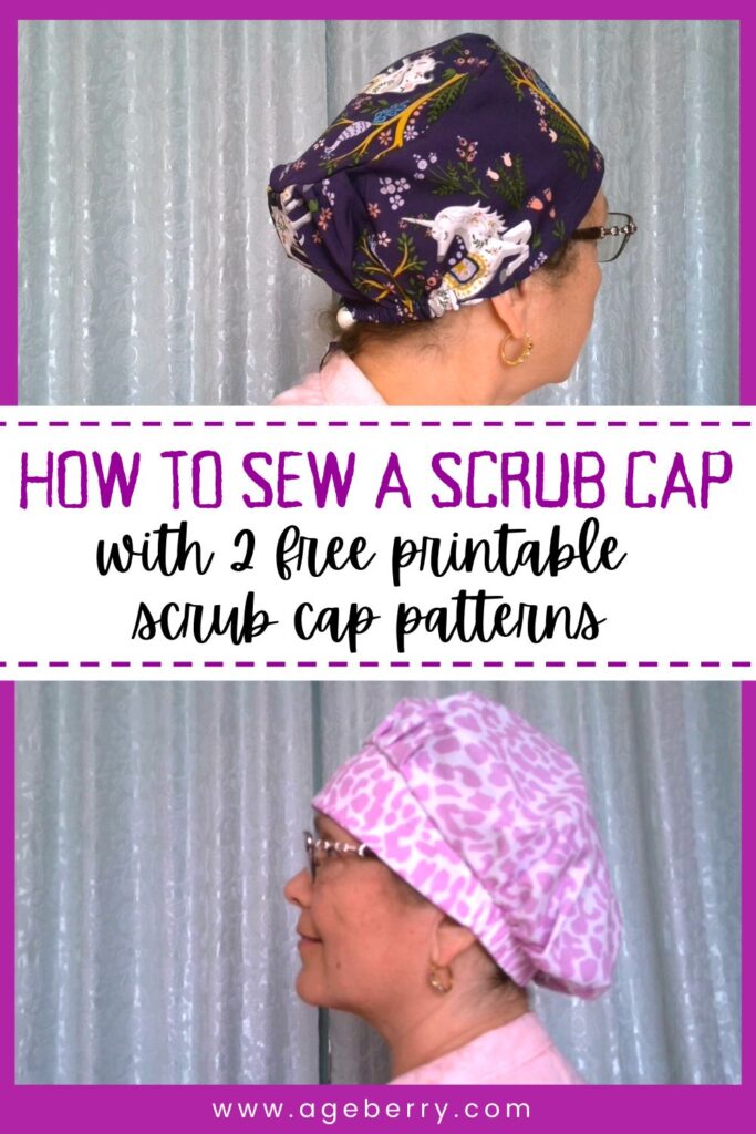 Sewing tutorial on how to sew a scrub cap plus 2 free printable scrub ...