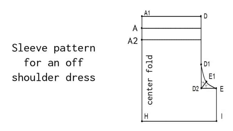 How to make off-shoulder dress SLEEVE pattern
