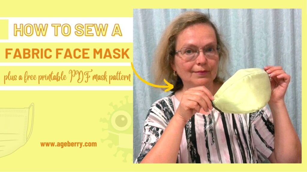 Sewing tutorial on a face mask from fabric plus a free PDF pattern