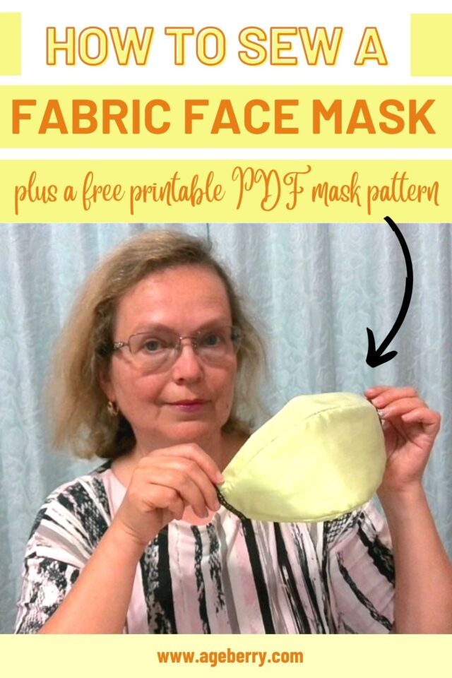 Sewing tutorial on a face mask from fabric plus a free PDF pattern