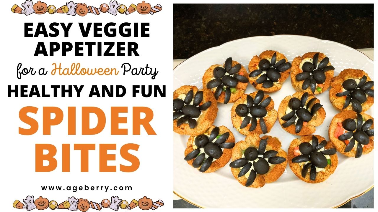 Easy Veggie Appetizer For A Halloween Party: Healthy And Fun Spider Bites