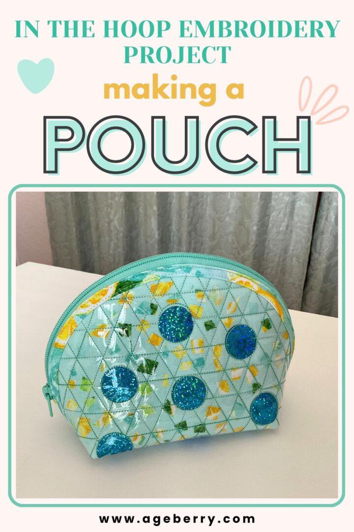 Unique In the hoop embroidery project: a Zipper pouch (free design)