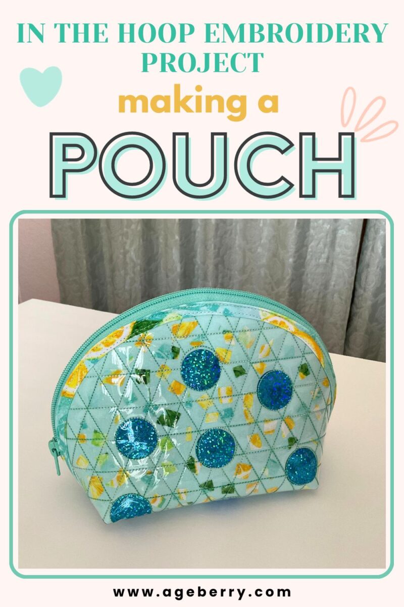 Unique In the hoop embroidery project: a Zipper pouch (free design)