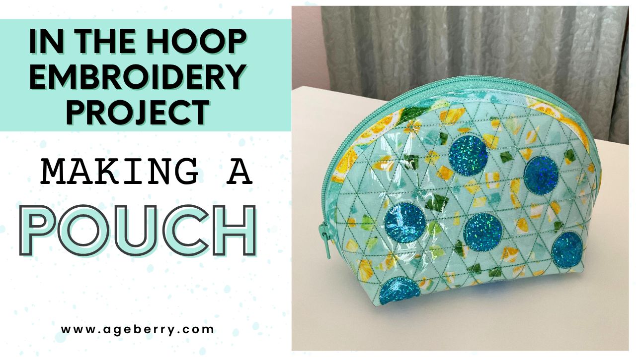 Unique In the hoop embroidery project: a Zipper pouch (free design)