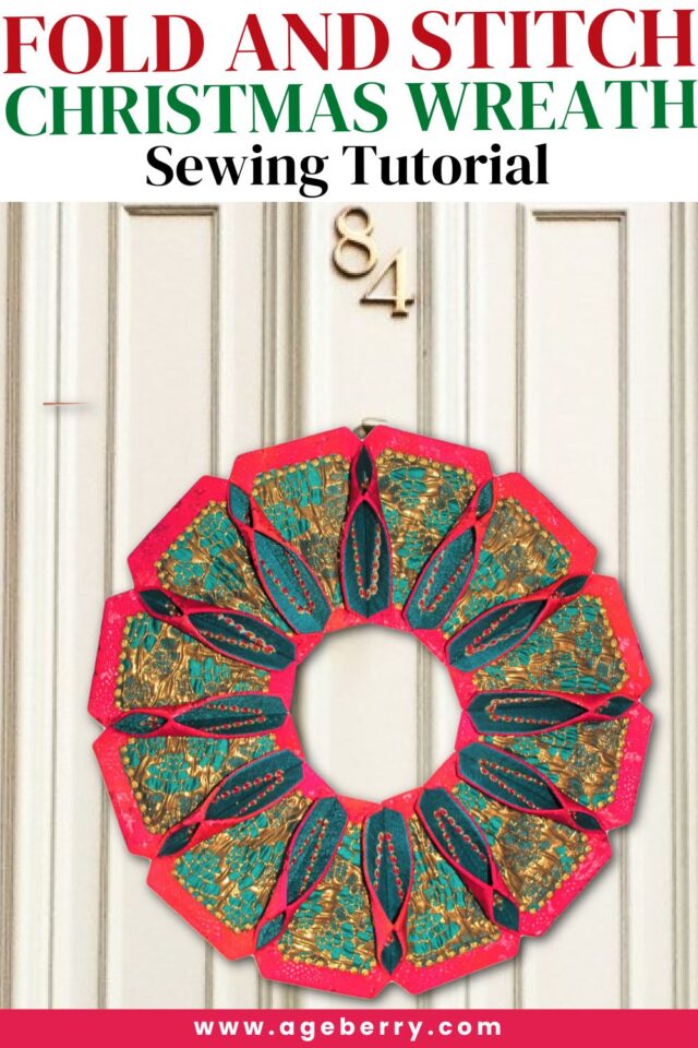Fold And Stitch Christmas Wreath Sewing Tutorial & Free Pattern