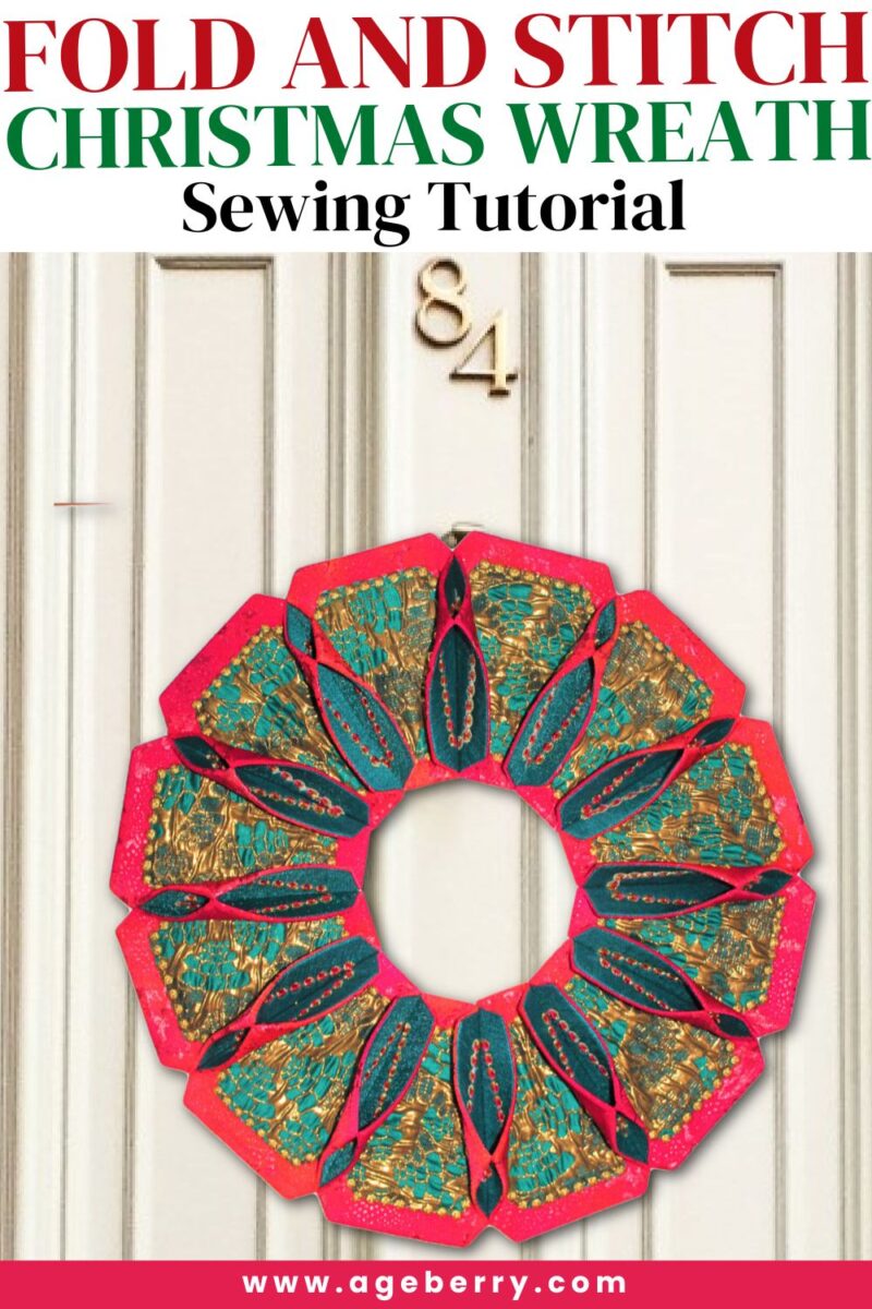 Fold And Stitch Christmas Wreath Sewing Tutorial & Free Pattern