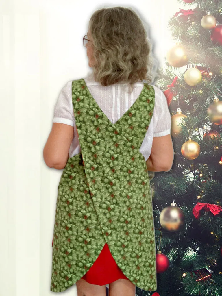 How To Make A Reversible Cross Back Christmas Apron: Step-By-Step Tutorial