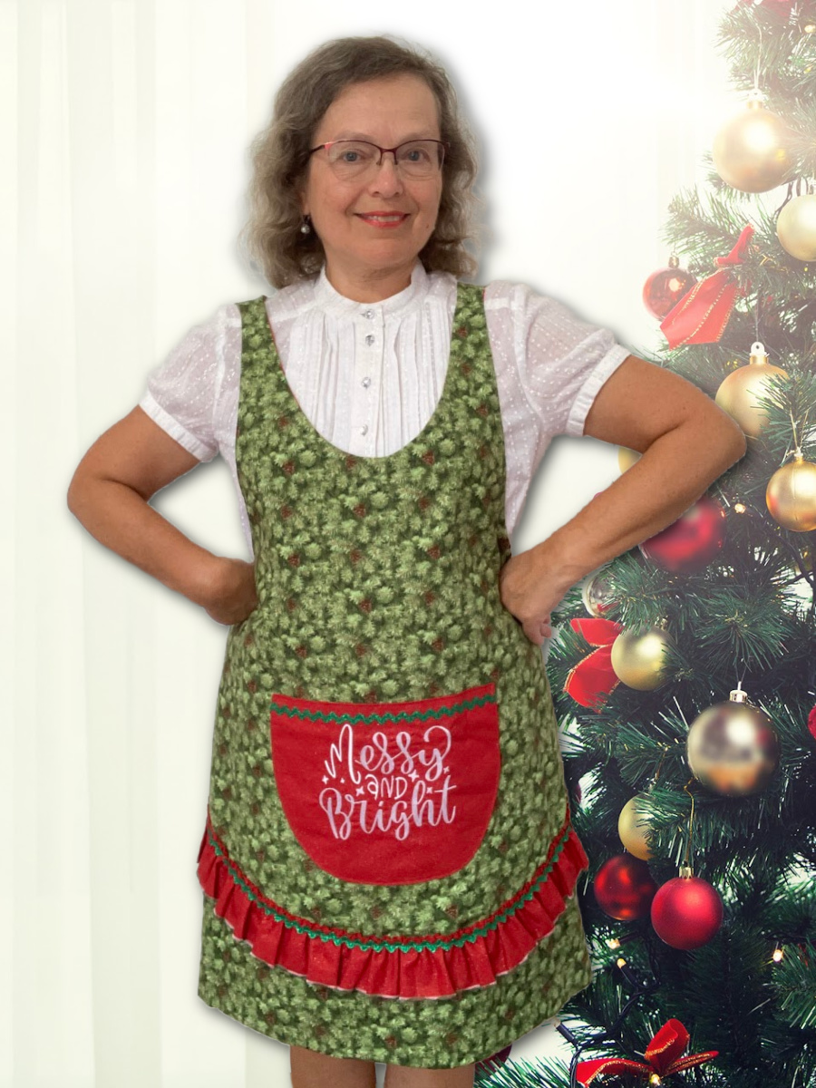 How To Make A Reversible Cross Back Christmas Apron: Step-By-Step Tutorial