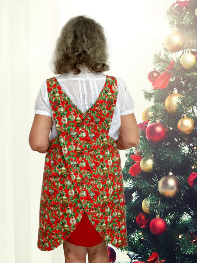 How To Make A Reversible Cross Back Christmas Apron: Step-By-Step Tutorial