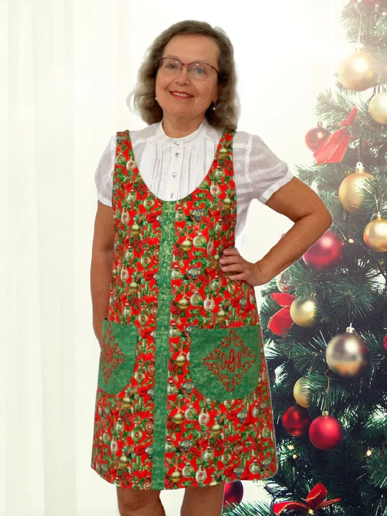 How To Make A Reversible Cross Back Christmas Apron: Step-By-Step Tutorial