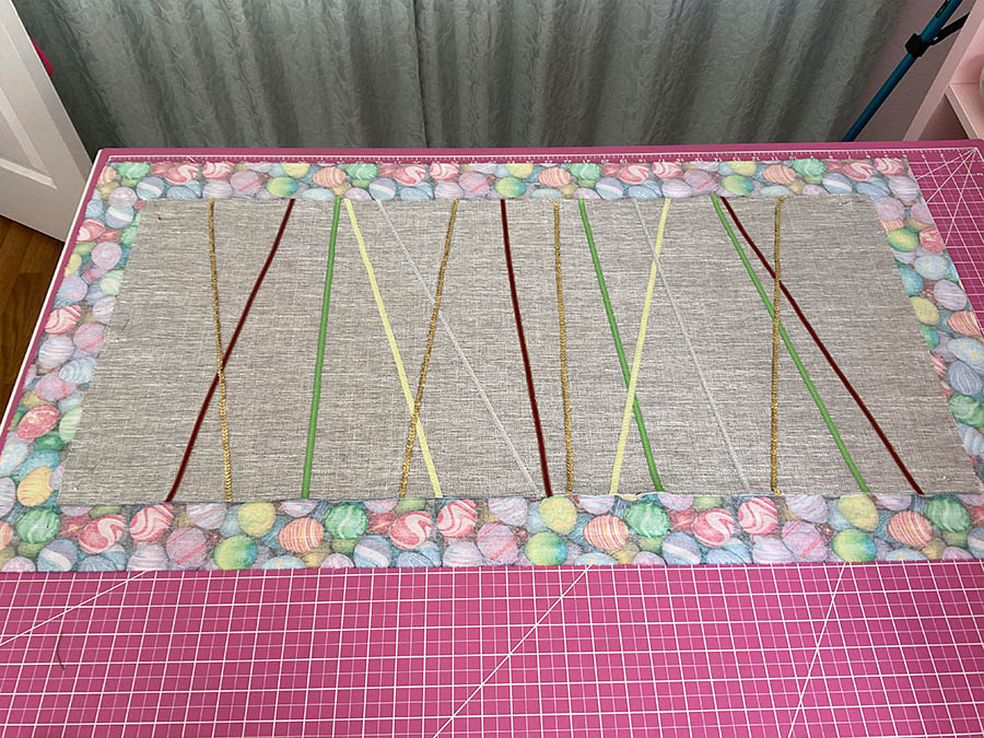 DIY Easter Table Runner with Decorative Ribbons and Sequins - Step-by ...