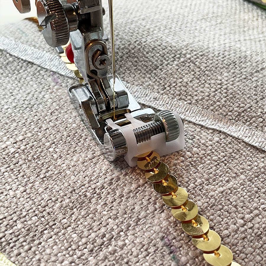 How to Sew Sequins and Ribbons onto Fabric Using a Special Sequin ...