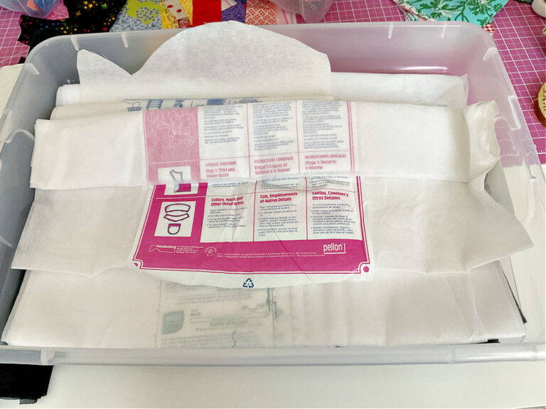 Sewing Room Organization Ideas for Storing Batting, Interfacing, and Stabilizers