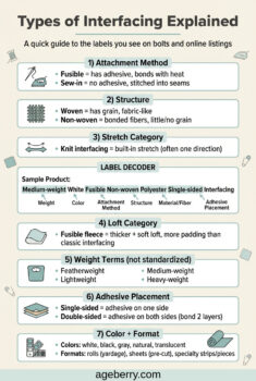 Types of Interfacing Explained: Woven, Non-Woven, Knit, Fusible, and Sew-In